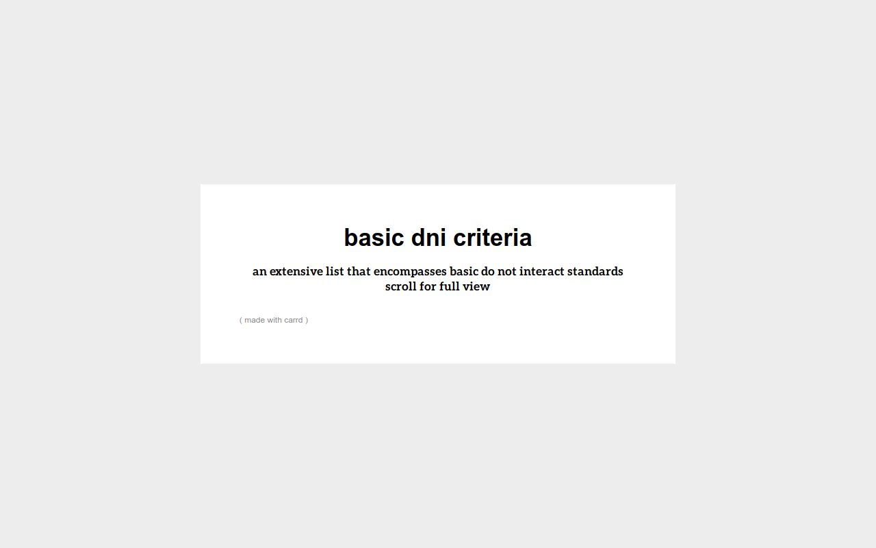 basic dni criteria